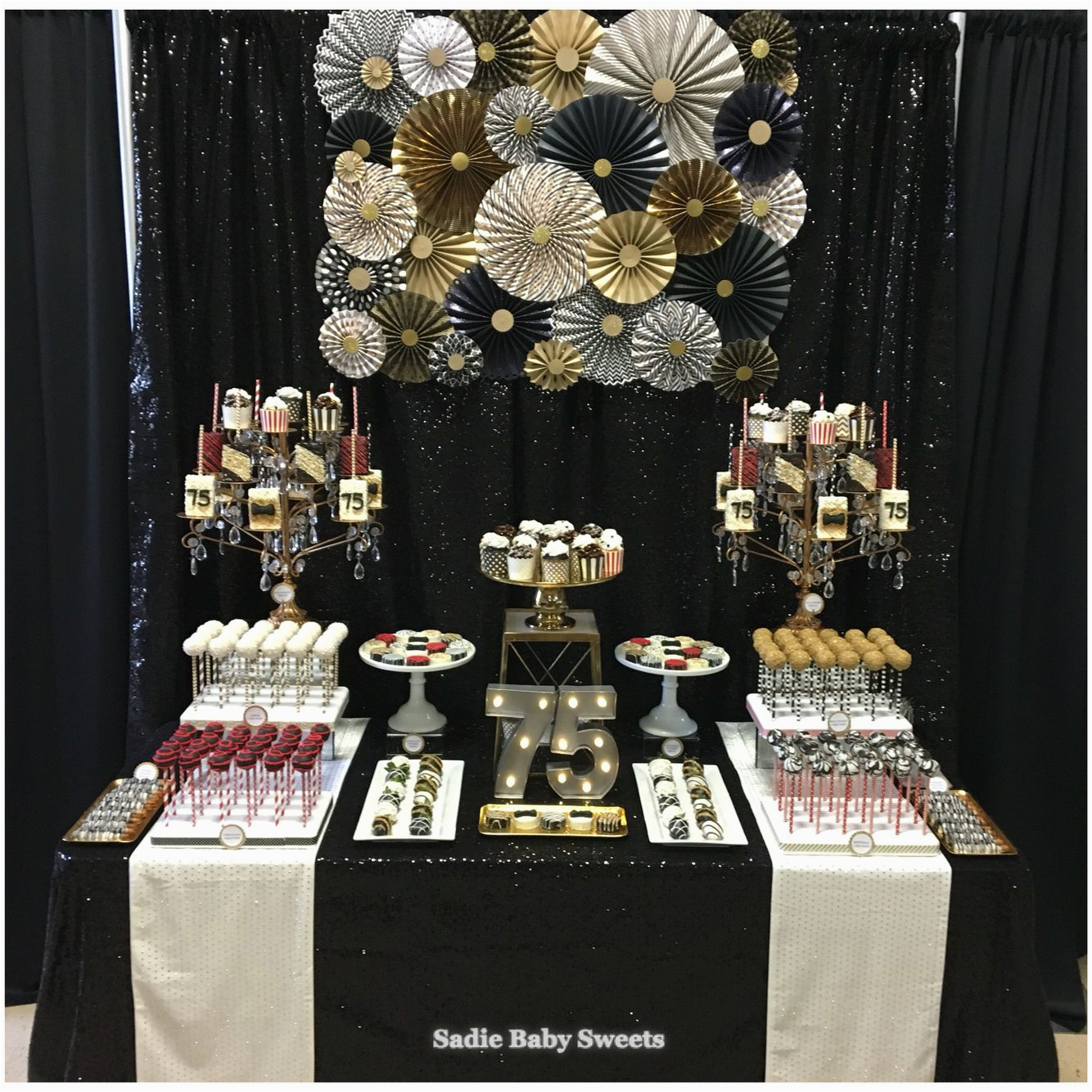75 Birthday Party Decorations 75th Birthday Party Black Tie Sweets 