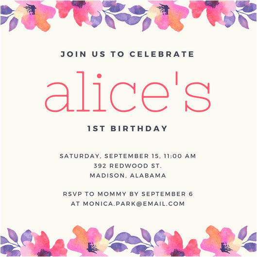 Canva Birthday Invite 1st Birthday Invitation Templates Canva 
