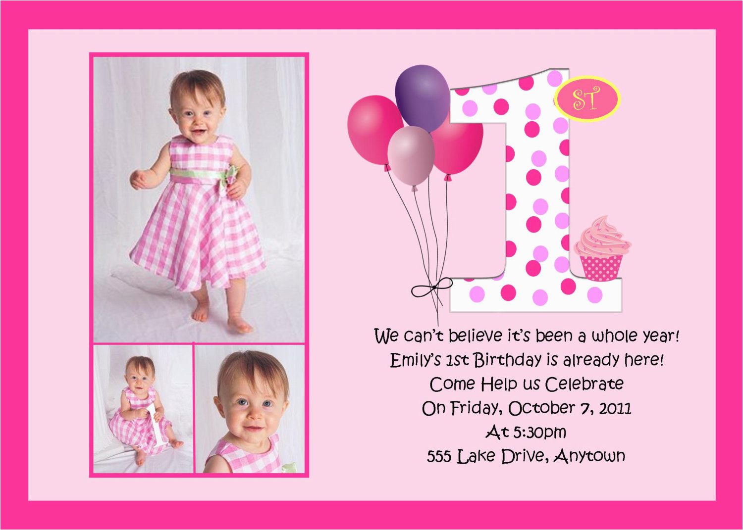 First Birthday Invitation Quotes For Girl BirthdayBuzz