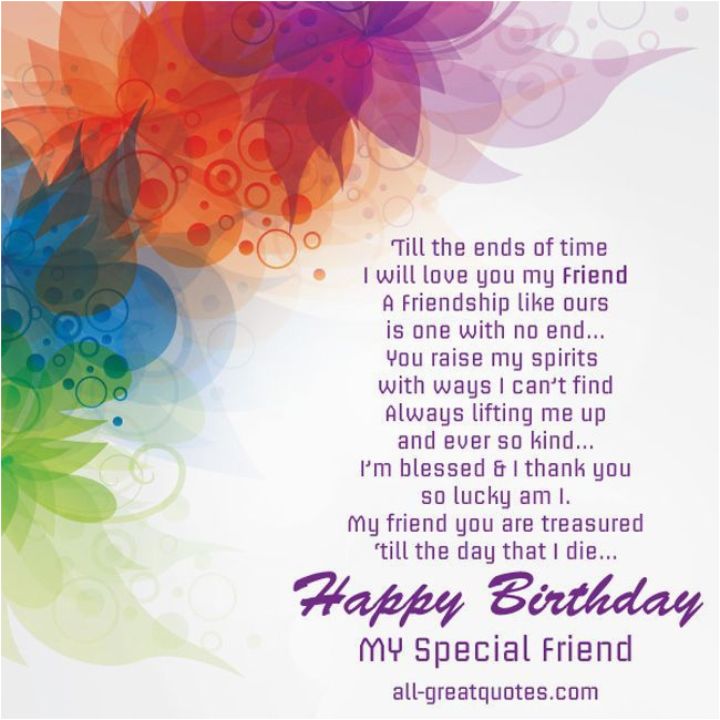 Special Friend Birthday Card Verses Happy Birthday To A Special Friend Special Friend Birthday Card Verses Happy Birthday To A Special Friend
